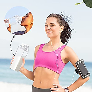 17 oz Milk Carton Water Bottles Plastic Clear Milk Bottles Portable Reusable Leakproof Carton Water Container Juice Tea Jug for Travelling Sports Camping Outdoor Activities (12 Pieces)