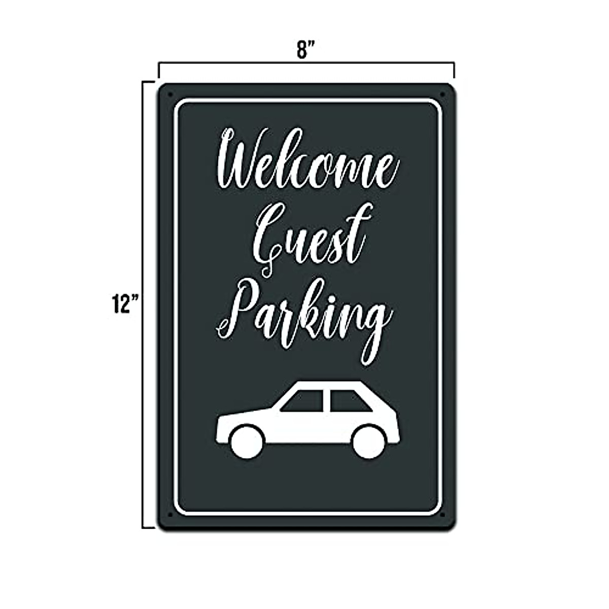 Tin Signs Parking Warning Notice | Tin Sign for Parking Space at Cabin, Lodge, Air B&B Decor | Parking Area Only Lightweight Aluminum Metal Sign 12 x 8 in. Welcome Guest Parking