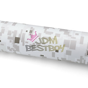 Free Tool Kit White Camouflage Digital Camo Vinyl Wrap Decal Sticker Bubble Free Car Self Adhesive Film - 60"x120" (5FTx10FT)