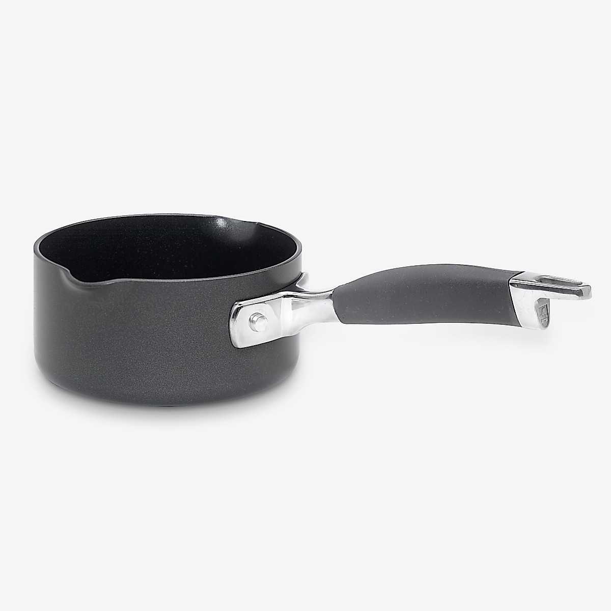 Anolon Advanced Hard Anodized Nonstick Sauce Pan/Saucepan with Straining and Pour Spouts, 1 Quart, Gray