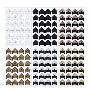 Penta Angel 12 Sheets 6 Colors Photo Corner Stickers Holder Protectors Self Adhesive Photo Mounting Corner Stickers Picture Corners for DIY Scrapbooking Photo Album Personal Journal Diary, 288 Count
