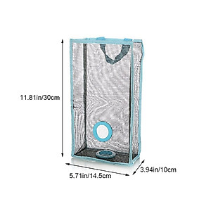 RUIBAOCHEN Plastic Bag Holder，Hanging Folding Mesh Garbage Bag ， Transparent Grocery Bag Dispenser for Kitchen Travelling Supplies Size S