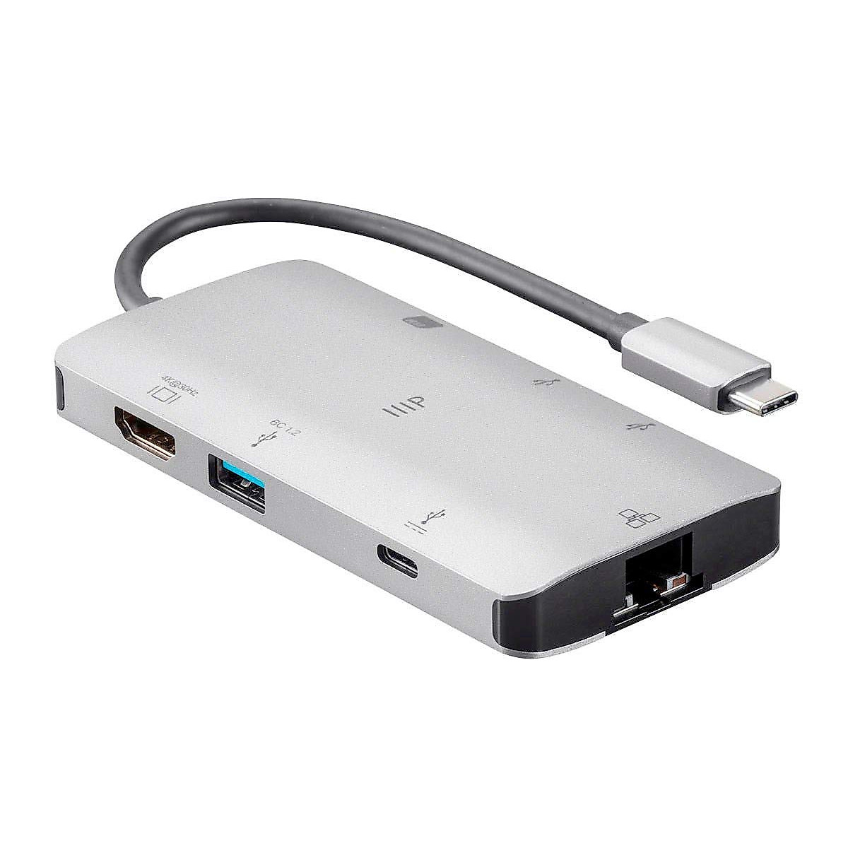 Monoprice USB-C to HDMI Adapter - Gigabit Ethernet, 3-Port USB 3.0, Card Reader, USB-C 100W, Power Delivery - Consul Series