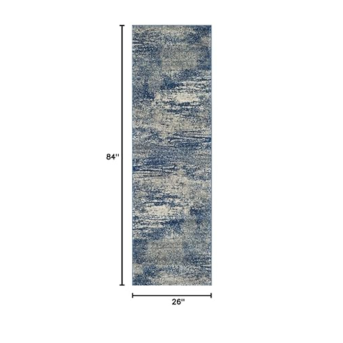 SAFAVIEH Evoke Collection 2'2" x 7' Navy/Ivory EVK272A Modern Abstract Non-Shedding Living Room Entryway Foyer Hallway Bedroom Runner Rug
