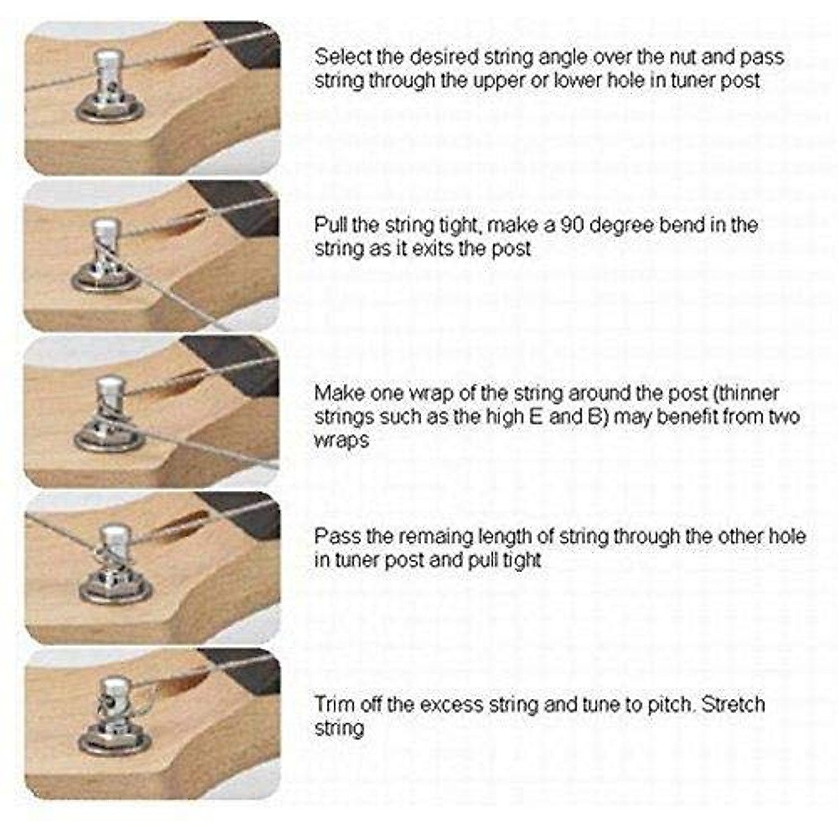 Wilkinson 3L3R Chrome E-Z Post Guitar Tuners EZ Post Guitar Tuning Keys Pegs Machine Heads with Tulip Button for Les Paul or Acoustic Guitar