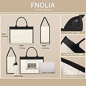 FNOLIA Birthday Gifts for Women Initial Canvas Tote Bag For Women Who have Everything Unique Gift for Teacher Mother Friends Female Mom Sister Her Large Beach Tote Letter D