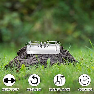 Mole Trap Half Round Metal Mole Killer Reusable Ground Squirrel Trap Heavy Duty Gopher Rat Vole Traps Tactical Traps for Outdoor Lawn Garden Yard Gopher Vole Trapping (8 Packs)