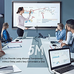 Tenveo 2.0 5M Active Extended USB Cable with Signal Amplifier Type A Male to Female No Delay Efficient Data Transmission Compatible with Webcam USB Keyboard Home Work Standing Version