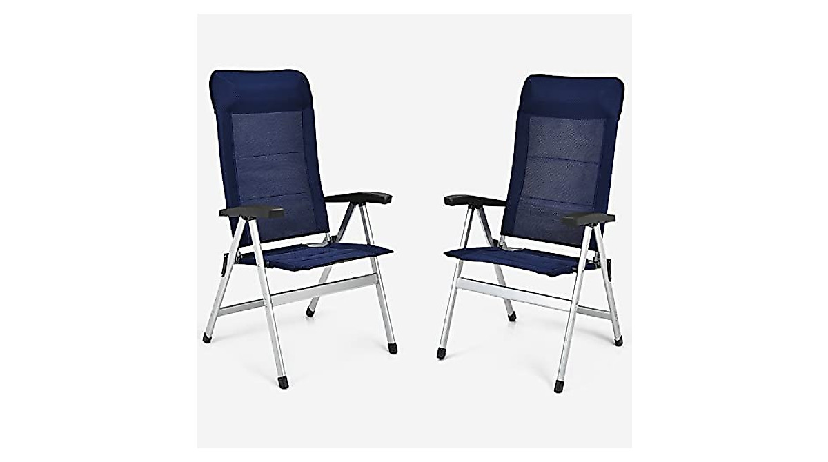 Giantex Set of 2 Folding Patio Chairs - Adjustable & Space-Saving