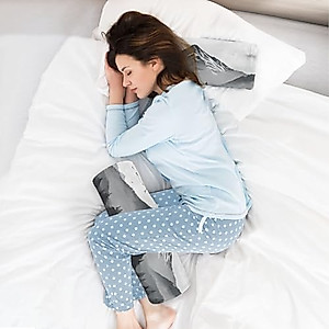 xigua Mountain Landscape Neck Roll Pillow for Neck Relief with Removable Washable Cover - Memory Foam Round Cylinder Bolster, Ergonomically Designed for Head, Neck, Back, and Legs