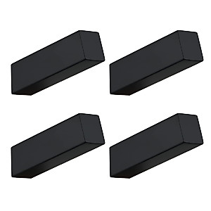 JQK Bathroom Towel Hook Black, 304 Stainless Steel 0.8mm Coat Robe Clothes Hook for Bathroom Kitchen Garage Wall Mounted (Pack of 4), Matte Black, RH220-PB-P4