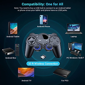 PC Game Controller Wireless USB, Steam Controller for PC, Wireless Controller PC, Gamepad for PC Windows/Laptop/Android/PS3, PC Gamepads Standard Controllers, PC Gaming Controller Wireless