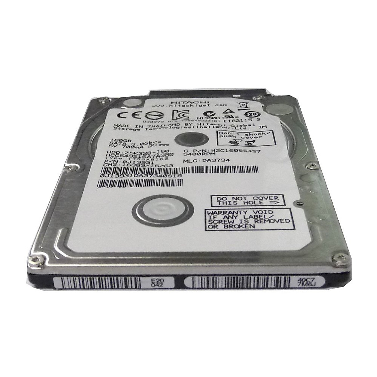 Hitachi 160GB 5400RPM 8MB Cache SATA 3.0Gb/s 2.5" Laptop Hard Drive (For DELL, ASUS, IBM, Lenovo, HP, Compaq, Toshiba, Sony Notebook)- w/1 Year Warranty