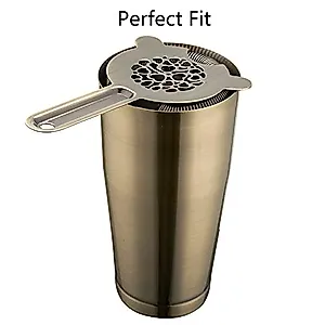 Boston Cocktail Shaker Set 18/8 Stainless Steel Bartender Kit, Including 18oz&28oz Shaker Tins, Double Jigger, 8''Muddler, 2 Liquor Pourers, 12" Mixing Spoon, Cocktail Strainer, Mesh Strainer(Bronze)