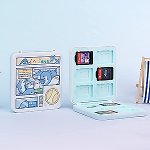 GeekShare Portable Switch Game Card Case-Switch Game Holder Case with 12 Game Card Slots-Game Card Cartridge Carrying Storage Box Compatible with Nintendo Switch- Cute Shark