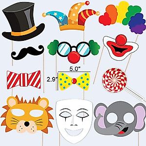 Circus Carnival Banner Backdrop,20 Carnival Balloons 11 Carnival Photo Booth Props For Circus Carnival Party Supplies Decorations