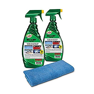 Turtle Wax 50834 1-Step Wax & Dry-26 oz. Double Pack with Microfiber Towel, 52. Fluid_Ounces, 2 Pack