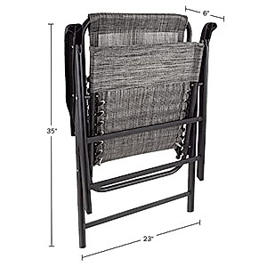 Pure Garden Folding Lounging Chair, Grey