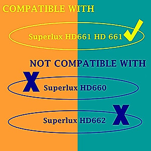 TaiZiChangQin Upgrade Ear Pads Ear Cushions Replacement Compatible with Superlux HD661 HD 661 Headphone ( Black Velour Earpads )