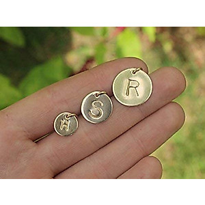 EFYTAL Extra Initial or Symbol, Small 10mm Sterling Silver or Gold Filled Charm, Add Custom Initial to Any Necklace, Tiny Add-On Charms, No Chain Included