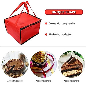 UPKOCH 2pcs Insulated Reusable Grocery Bags Thermal Cake Bags Delivery Cooler Bag Collapsible Picnic Tote Bag Carrier Delivery Bag for Cake Ice Cream Red 30cm
