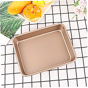 Temkin 2 pcs Bakeware Dessert Pizza Pie Inch Pan Kitchen Household Non-stick Bread Toast Size Bakery Deep Pans Pot Tool Loaf Oblong Nougat Tray L DIY Tools Baking Cake Toaster for Pan (Size : 19.5X14