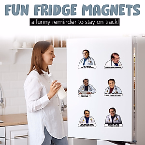 12 Pack Dr Now Magnets, Funny Dr. Nowzaradan Fridge Magnet - 3" × 3" Strong Magnets, Black Text, Motivational Diet Helper - Cute Fun Magnetic Accessories for Refrigerator & Car