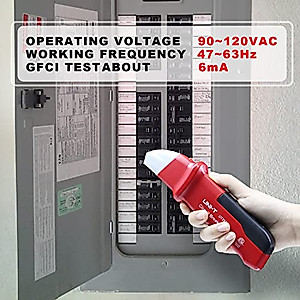 UNI-T AC Circuit Breaker Finder with Integrated GFCI Outlet Tester AC 90-120V USA Plug + Adjustable Sensitivity Beeper Indicattion+ Flashing LED Light