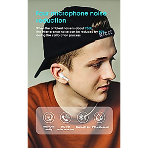 Wireless Earbuds, Bluetooth 5.3 Headphones with 4 HD Mics, Wireless Headphones ENC Noise Cancelling Earbuds Type C Ear Buds, 30H Playtime Sports for iPhone Samsung Andoird