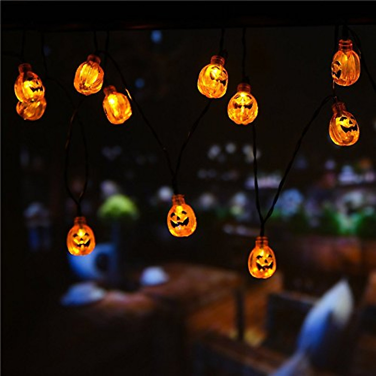 Hann Solar String Lights, 30 LEDs Pumpkin Waterproof Outdoor Halloween String Lights Solar Powered Globe Fairy String Lights for Garden, Yard, Home, Landscape,Christmas Party (2 Pack)