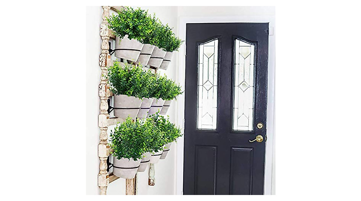 Summer Flower 10 Pack Artificial Boxwood Stems for Outdoors