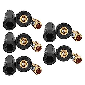 Welding Cable Connector, 5 Sets Wide Use European Style Firm Fixing Welder Cables Plug Socket for Machine
