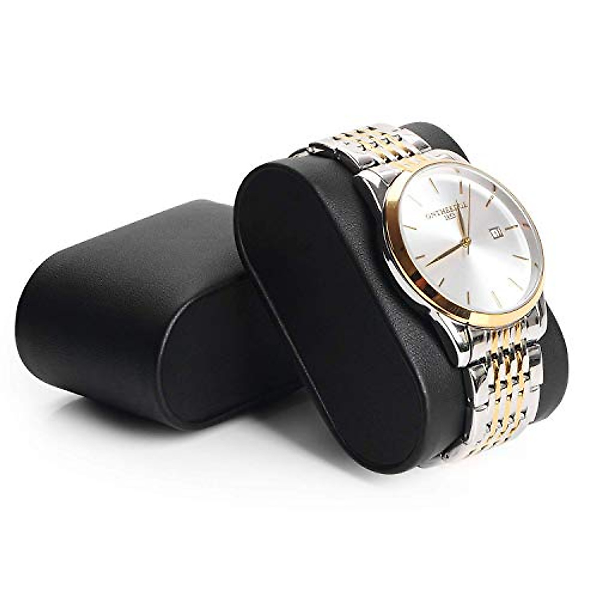 BEWISHOME Watch Box Organizer with Valet Drawer - Real Glass Top, Adjustable Tray, Metal Hinge, Carbon Fiber Design - 12 Slots Watch Storage Case for Men, Black SSH02C