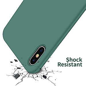 OTOFLY iPhone X Case,Ultra Slim Fit iPhone Xs Case Liquid Silicone iPhone 10 Case with Full Body Protection Anti-Scratch Shockproof Bumper,Soft Microfiber Lining 5.8 inch, (Pine Green)