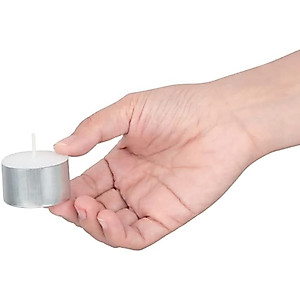 8 Hour Tea Lights Candles (50 Pack) - White Long Lasting Tea Lights -Smokeless & Unscented Candles - Party Candles- for Weddings - 3.8 x 2.3 CM, 8hr