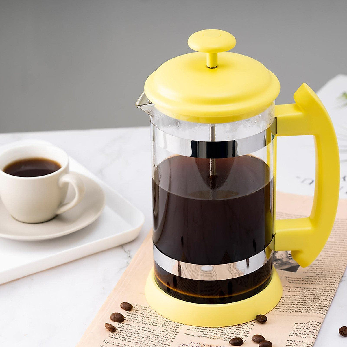 Fenteer Coffee Maker Resistant Borosilicate Glass office and home, Yellow