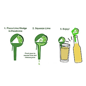 HeadLimes Gator Shaped Clip-On Lime Squeezer, Cocktail Accessory, Gator Party Decorations (2-Pack)