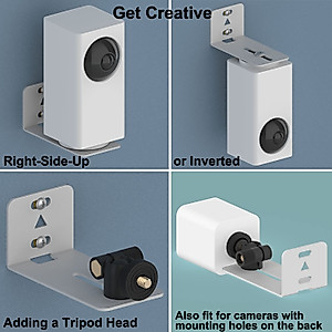 Wall Mount Kit for Wyze Cam Pan V2 V3, Mounting Brackets for WYZE Indoor/Outdoor Home Camera, Wall Holder for Most Cameras, Steel, Screws Installation, White