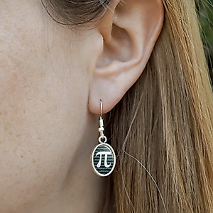 Pi Math Geek Nerd 3.14 Novelty Dangling Drop Oval Charm Earrings