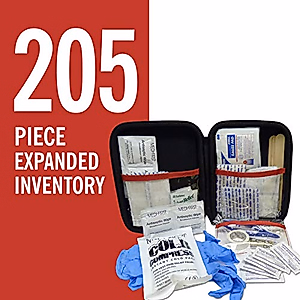 Coleman All Purpose Basic First Aid Kit for Minor Emergencies, a Light, Portable First aid kit with a Soft-Sided case - 205 Piece Red