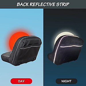 HOMEYA Riding Lawn Mower Seat Cover, Heavy Duty 600D Oxford Waterproof Tractor Seat Cover with Padding & Back Pockets, for 9.8 Inches High Seats, Fits Husqvarna Cub Cadet Seat Without Armrests