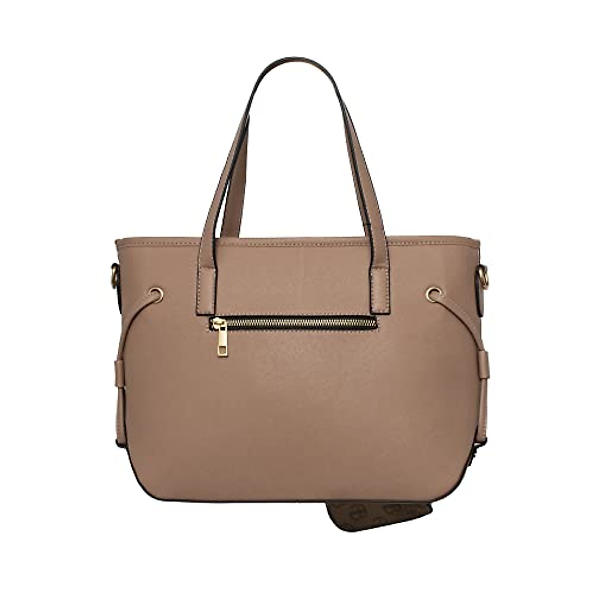 Alexis Bendel Women's Handbag Vegan Leather Shoulder Satchel Bag With Pouch 2 PCS Set Mauve