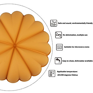 AILEHOPY Large 9 Inch Cake Pan Silicone Mold -Halloween Pumpkin Shaped Cake Mold Baking for Cake, Brownie, Toast with Thanksgiving Christmas Cake Mold