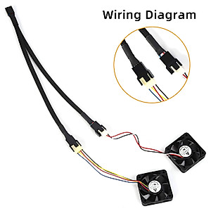 nutjam Black 4 Pin PWM Fan Splitter Cable,1 to 2 Converter, Fan Splitter Adapter for Desktop Computer CPU & Fan (2 Pack)