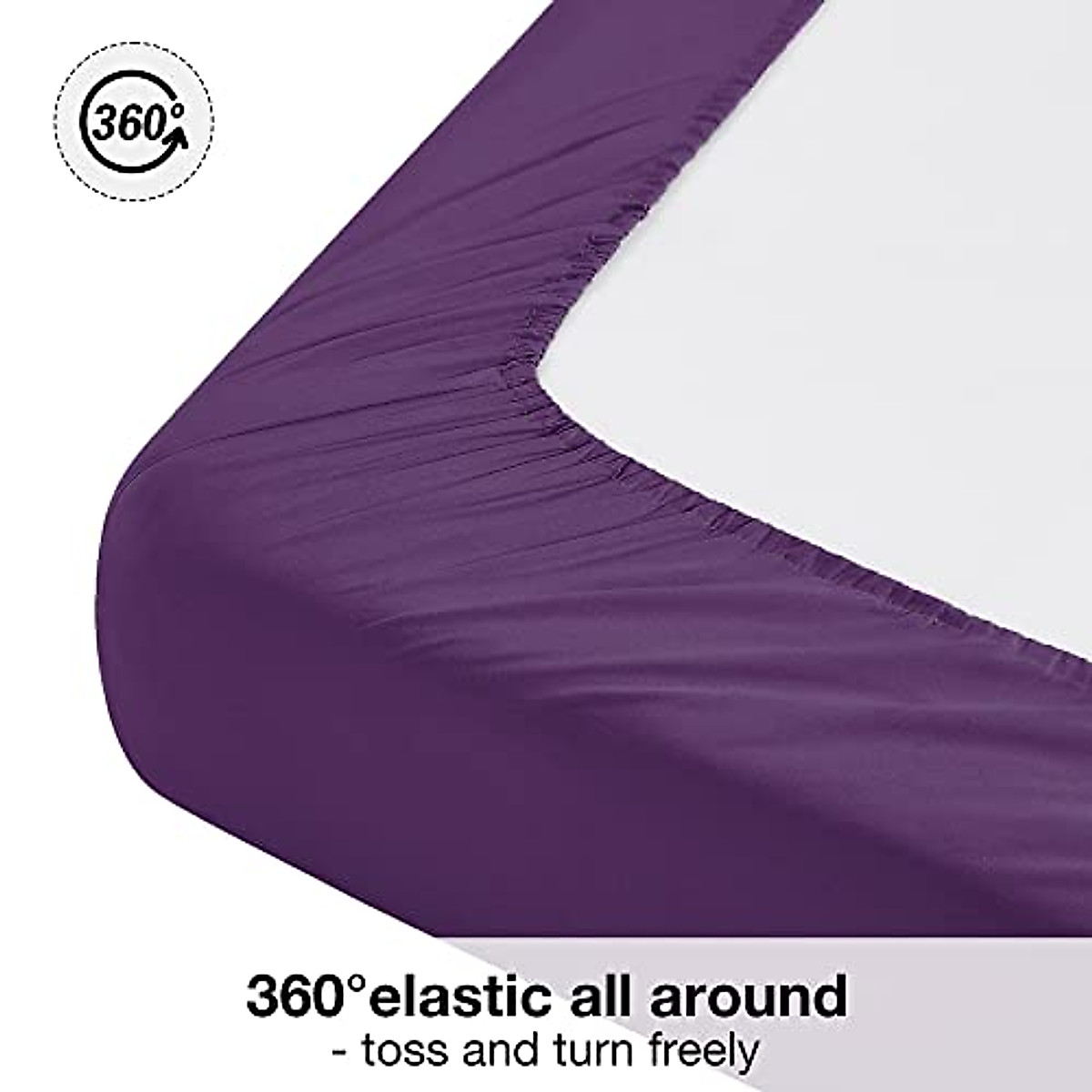 softan King Size Sheet Set - Soft King Bed Sheets - Brushed Microfiber Fitted Sheet with 15" Deep Pockets - Breathable 4 Pieces Sheet Set for King Bed - Bedding Sheets & Pillowcases, Purple