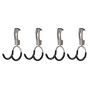 Rubbermaid Universal Powder Coaded Metallic FastTrack Hanging Garage Hook Organizers for Ladder, Tool, and Bike Storage (4 Pack)