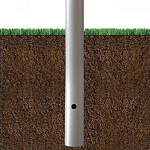 Wellite 72 Inch Outdoor Direct Burial Lamp Post Aluminum Post Pole Fits Most 3" Post Top Fixtures Includes Inlet Hole for Landscape Garden Street Home Lighting, Silver Color