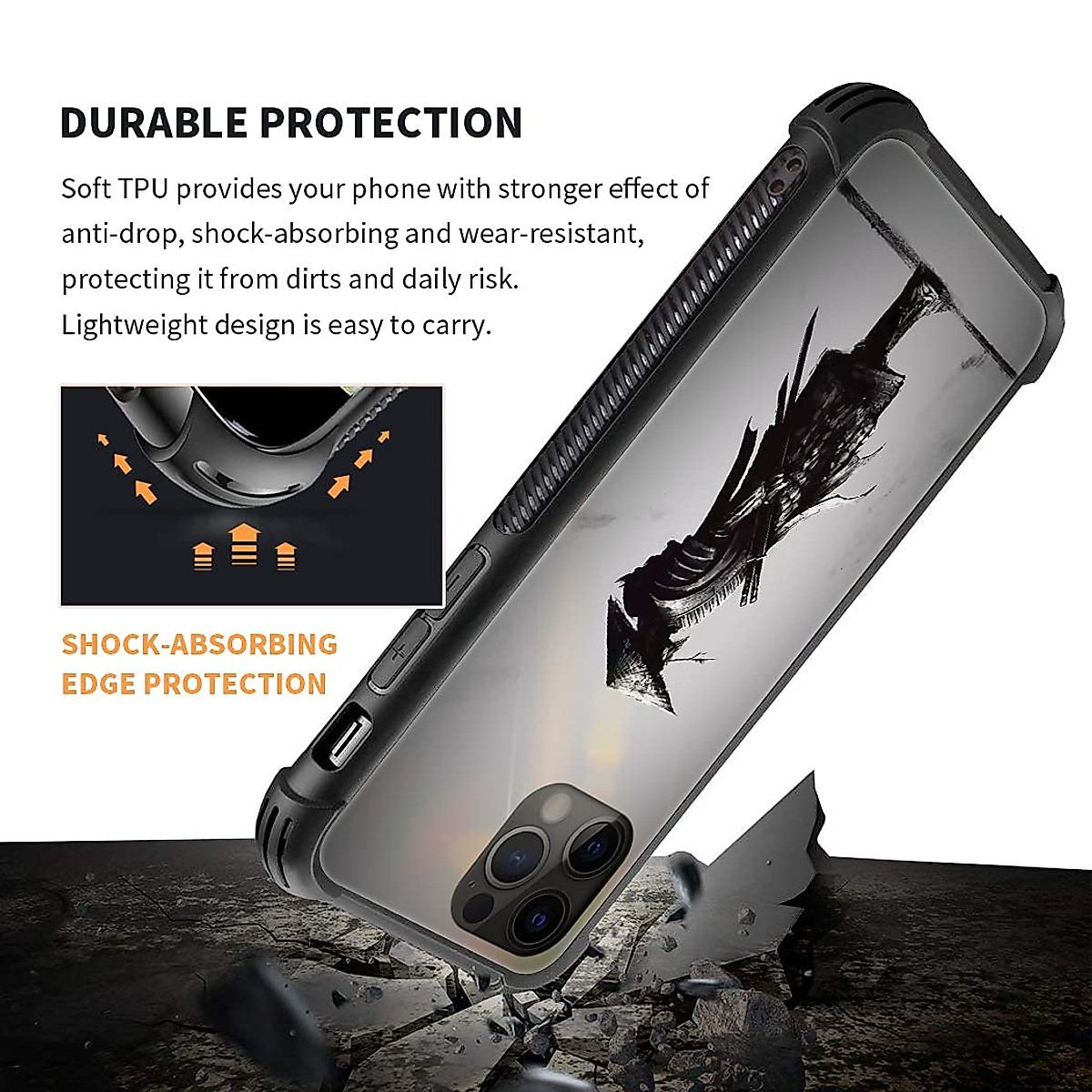 Hensuske iPhone 13 Pro Max Case,Wandering Samurai Cases for Boys Man,Multi-Colored Fashion Patterns Non-Slip Shock Absorption Soft TPU Bumper Cover Case 6.7 in, Max(6.7 inch)