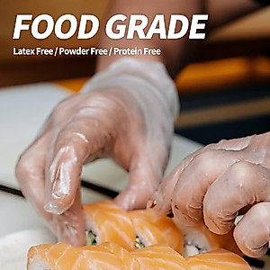 Basic Vinyl Exam Glove Latex Free Powder Free Medical Disposable Gloves VGPF3002 Box of 100 (Clear, Medium)