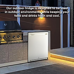 NUTRIFROST 24' Indoor Outdoor Beverage Refrigerator with 3 Removable Shelves, Built-in or Freestanding for Home Commercial 1 Door Design